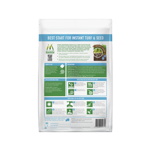Munns Professional 5kg Instant Turf And Seed Starter Fertiliser ...