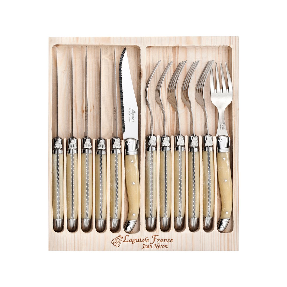 12pc Cutlery Set - Made in France - Light Horn - Bunnings Australia