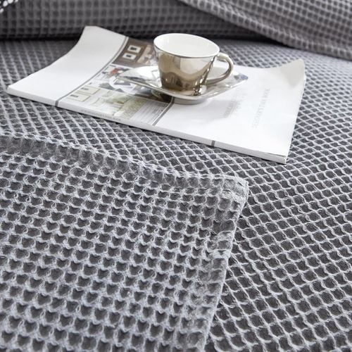 CottonMore 100% BAMBOO 350gsm Large Chunky Waffle Blanket Throw Rug ...