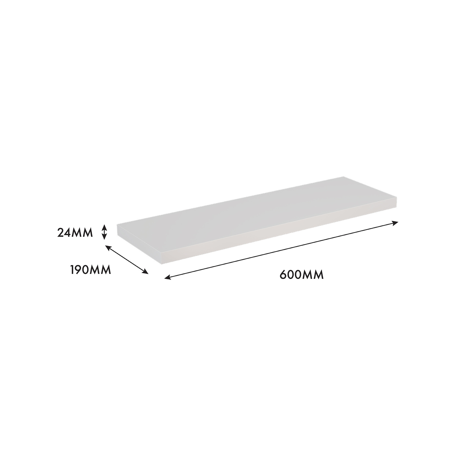 Flexi Storage Decorative Shelving 600 x 24 x 190mm White Matte Style ...