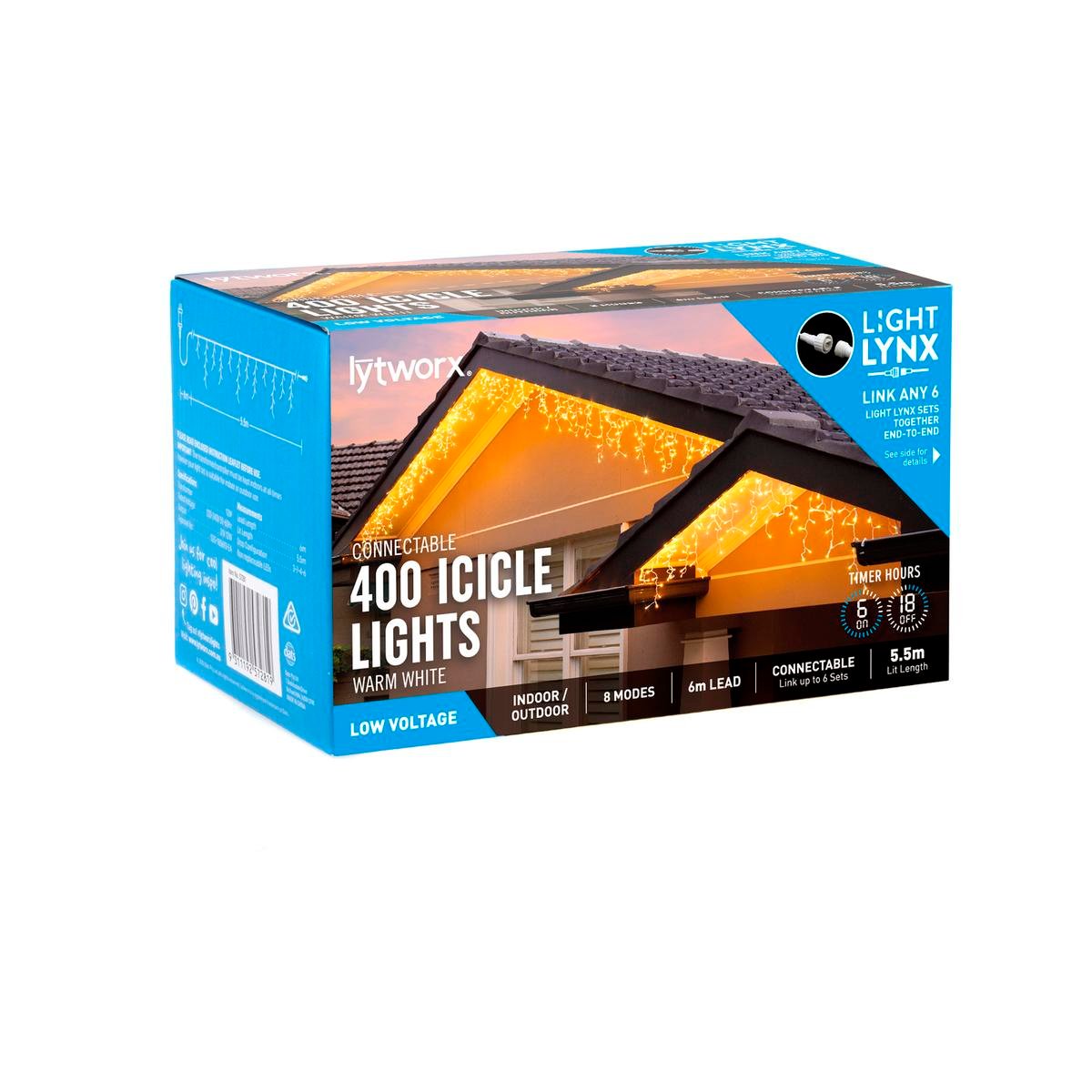 Lytworx 400 Warm White LED Connectable Icicle Lights - Bunnings New Zealand