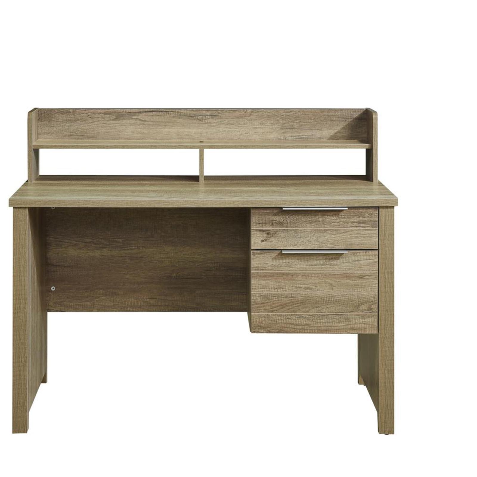 Study Desk with 2 Drawers Natural Wood like MDF Office Desk Table ...