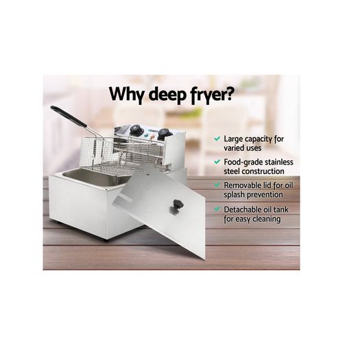 Devanti Electric Deep Fryer Stainless Steel - Bunnings Australia