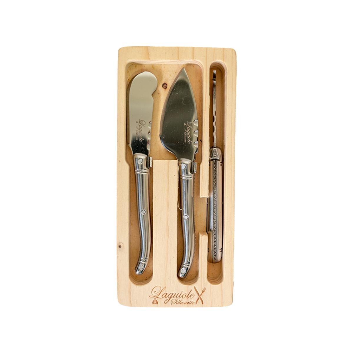 3pc Laguiole Silhouette Mini Cheese Knife Set - Stainless Steel ...