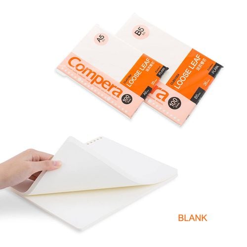 100 Sheets B5 26-Hole Loose-Leaf Replacement Paper (B5 26-Hole Blank ...