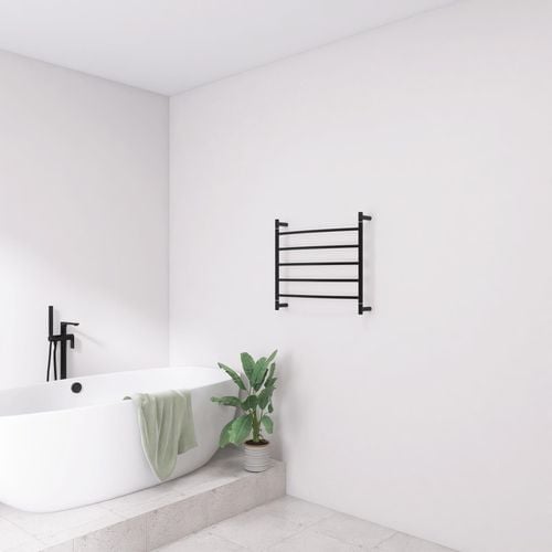 Barelli Gun Metal Grey 5 Bar Round Curved Heated Towel Rail - Bunnings ...