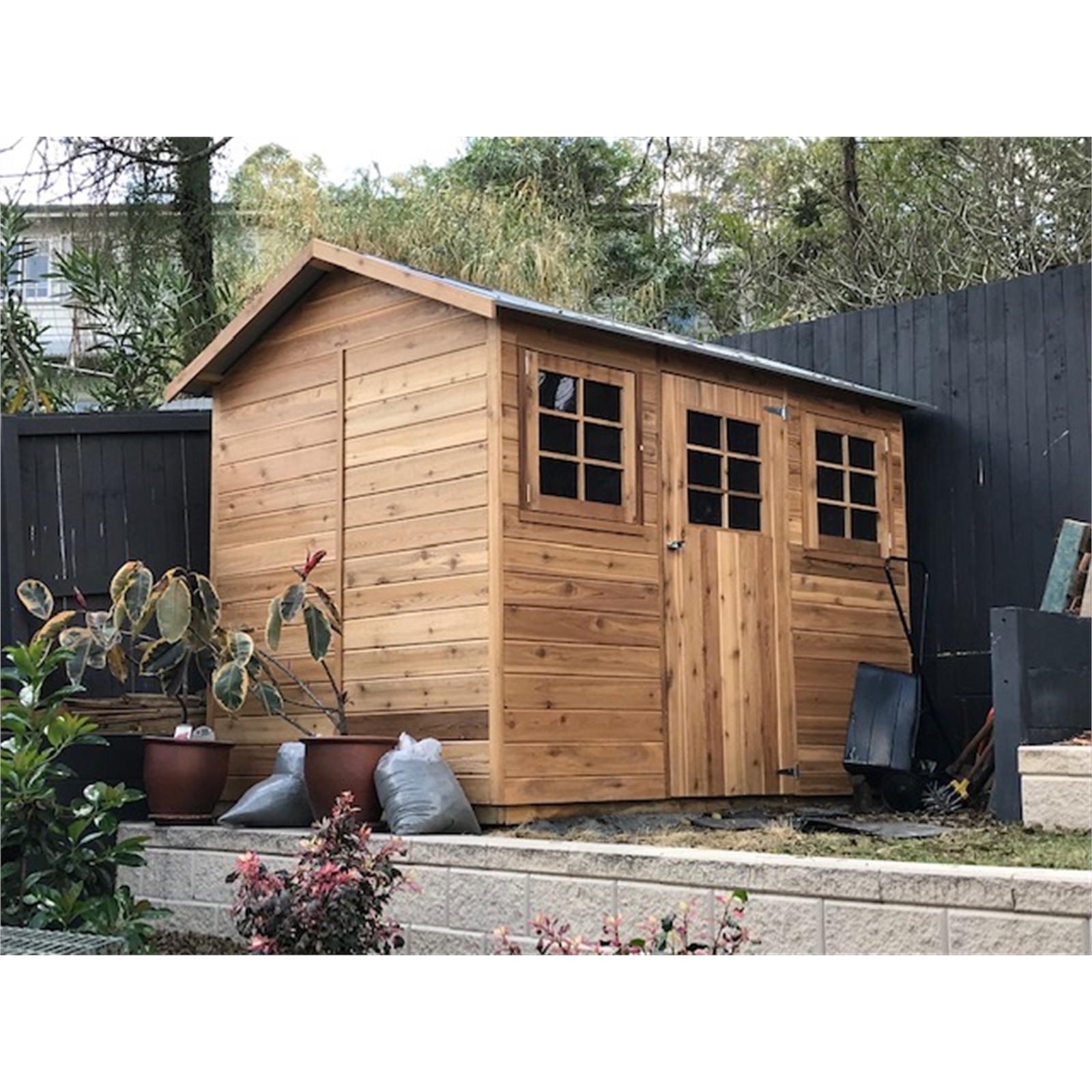 STILLA 2.74 x 1.93 x 2.36m Hazel Cedar Shed - Bunnings Australia