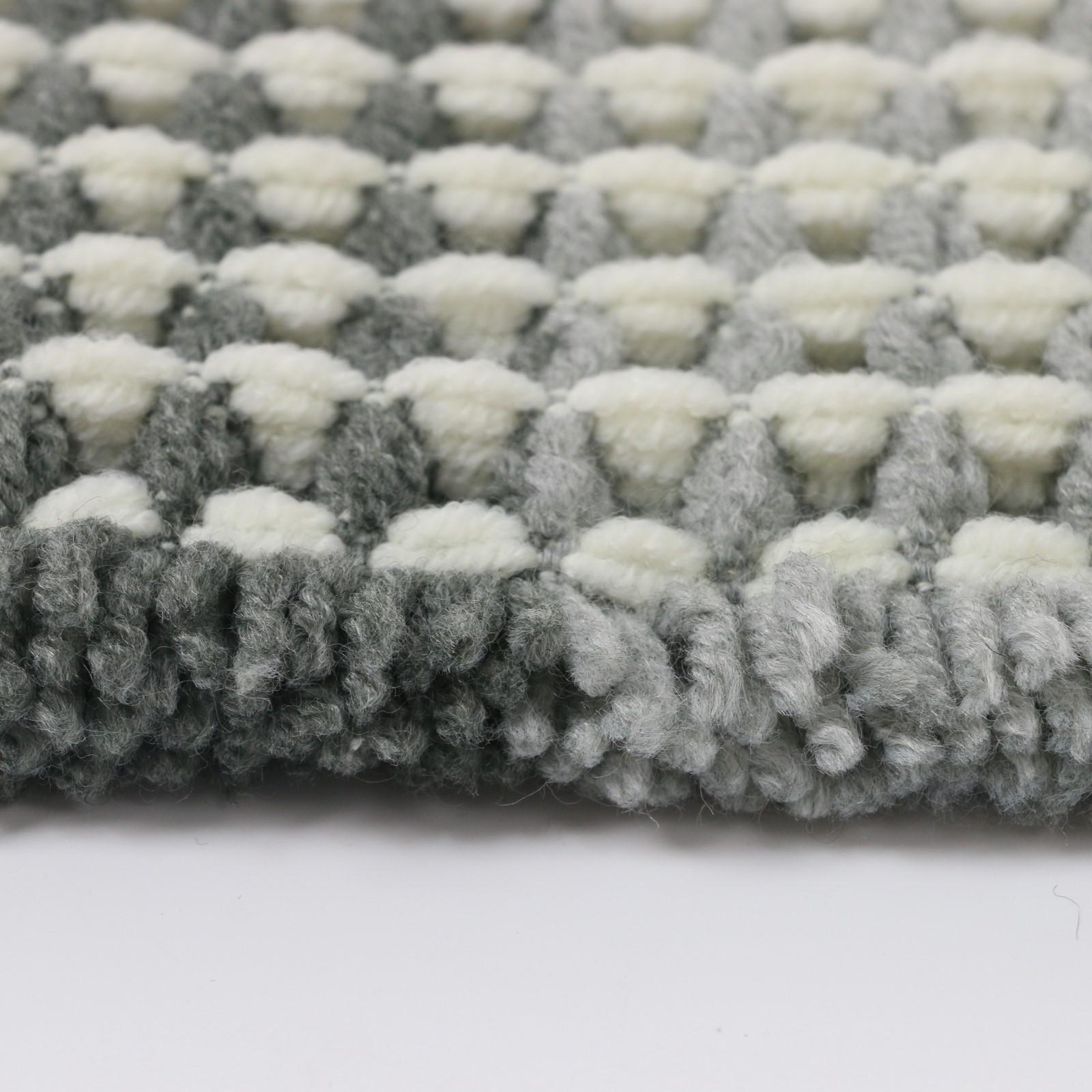 Barelli Bath Mat Rectangular 50cm x 80cm Waffle Weave Grey & White ...