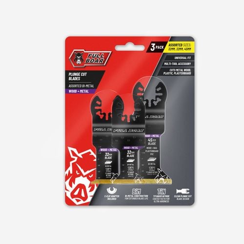 Full Boar Wood & Metal Plunge Cut Multi-tool Blades - 3 Pack - Bunnings ...