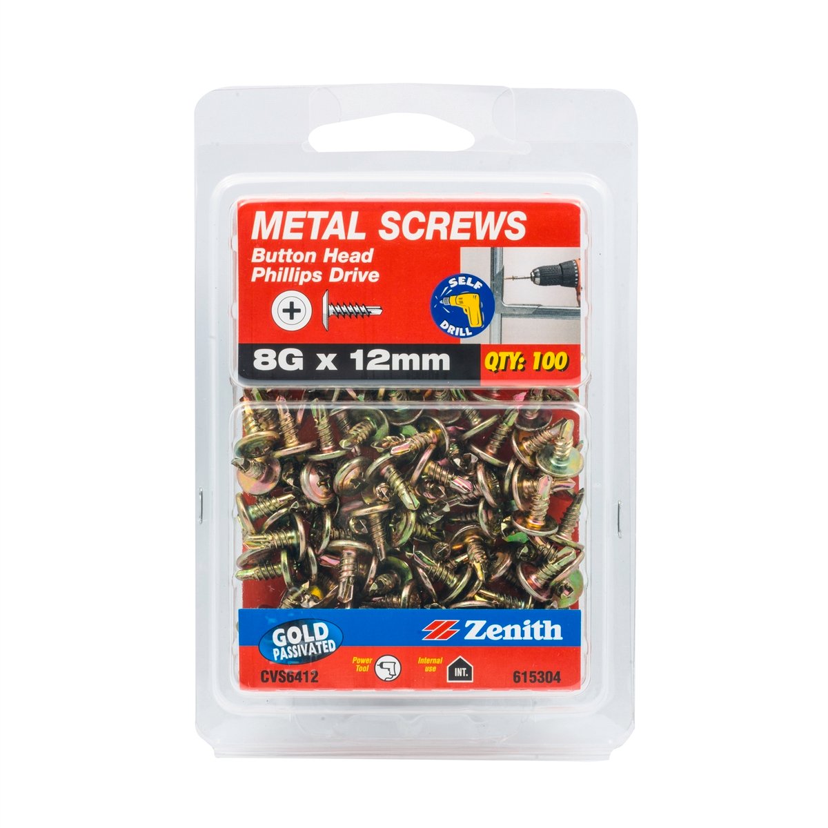 zenith-8g-x-12mm-gold-passivated-button-head-metal-screws-100-pack