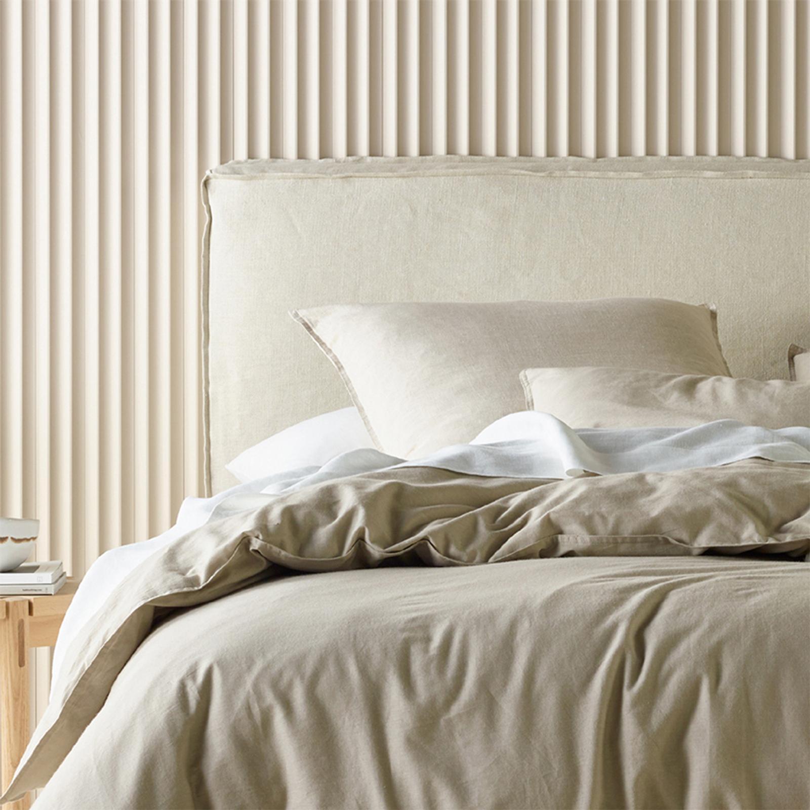 Bianca Acacia Quilt Cover Percale Cotton Sand - Queen Bed - Bunnings ...
