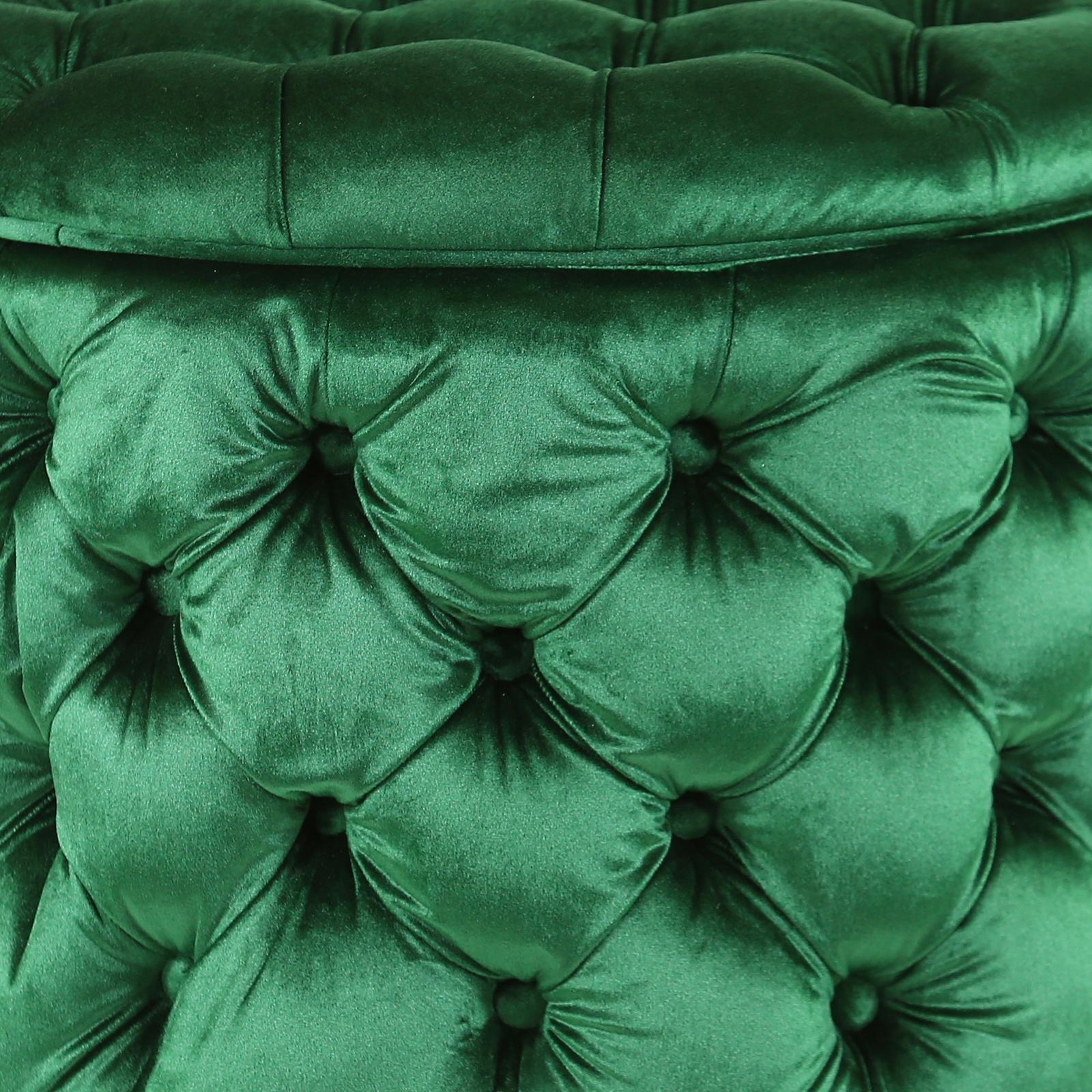 Black Mango Emma 55cm Emerald Storage Ottoman - Bunnings Australia