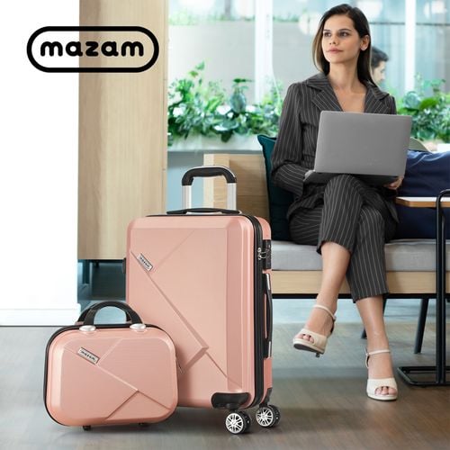 Mazam 2PCS Luggage Suitcase Set TSA Lock Pink - Bunnings Australia
