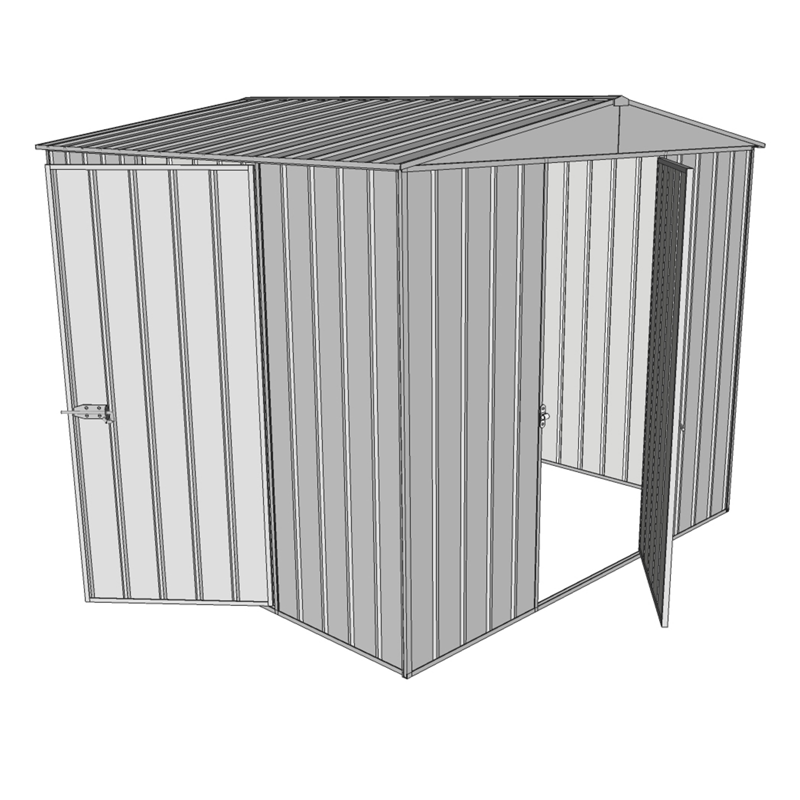 Build-a-Shed 2.3 x 2.3 x 2.3m Dual Hinged Door Shed - Zinc - Bunnings ...