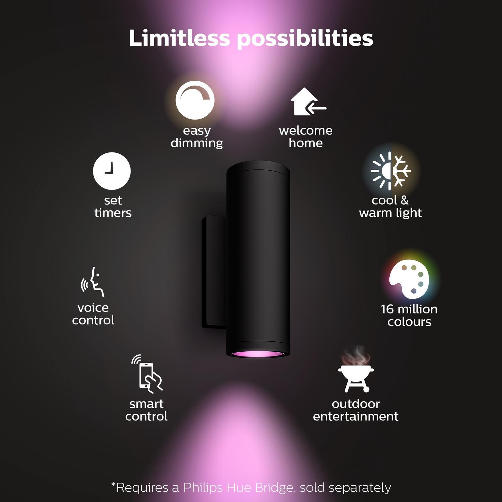 Philips Black Hue Appear Outdoor Wall Light - Bunnings New Zealand