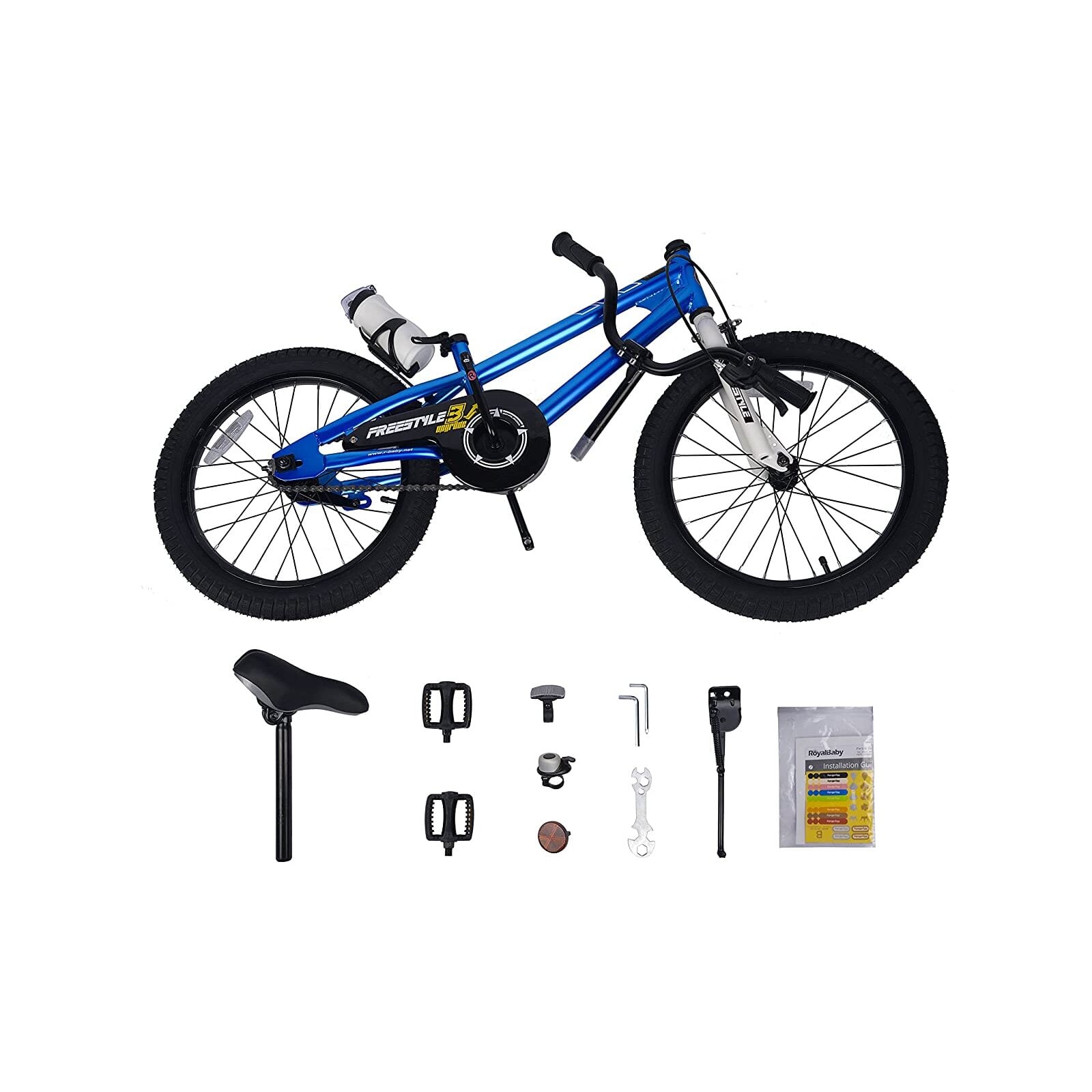 RoyalBaby 16'' BMX Freestyle Kids Bicycle - Blue - Bunnings Australia