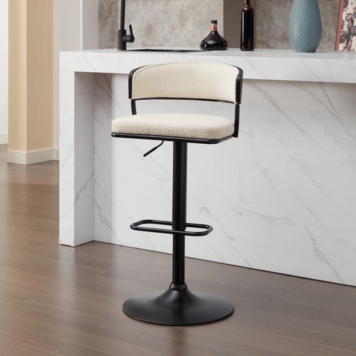 IHOMDEC Modern Wing Back Adjustable Swivel Bar Stools White - Bunnings ...