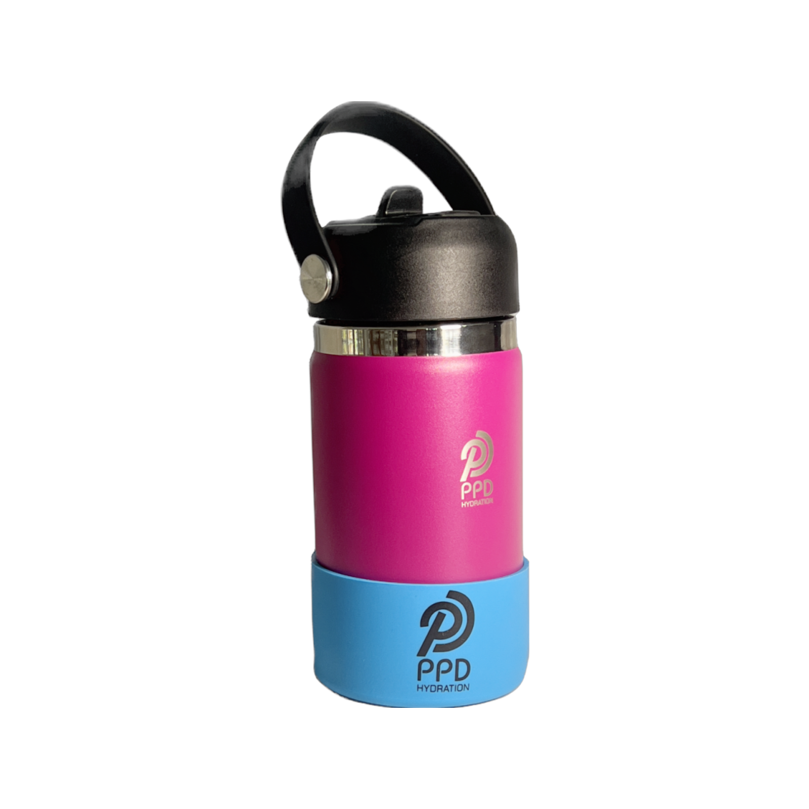 PPD Hydrtion 350ml Drk Pink Compct Water Bottle W/ Blue Bumper ...