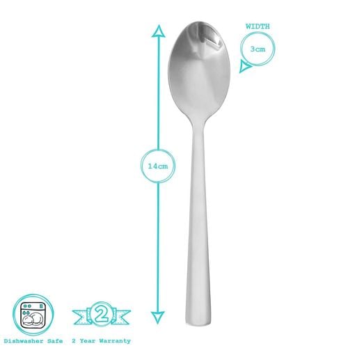 Tondo Stainless Steel Teaspoons - 14cm - Pack of 6 - Bunnings Australia
