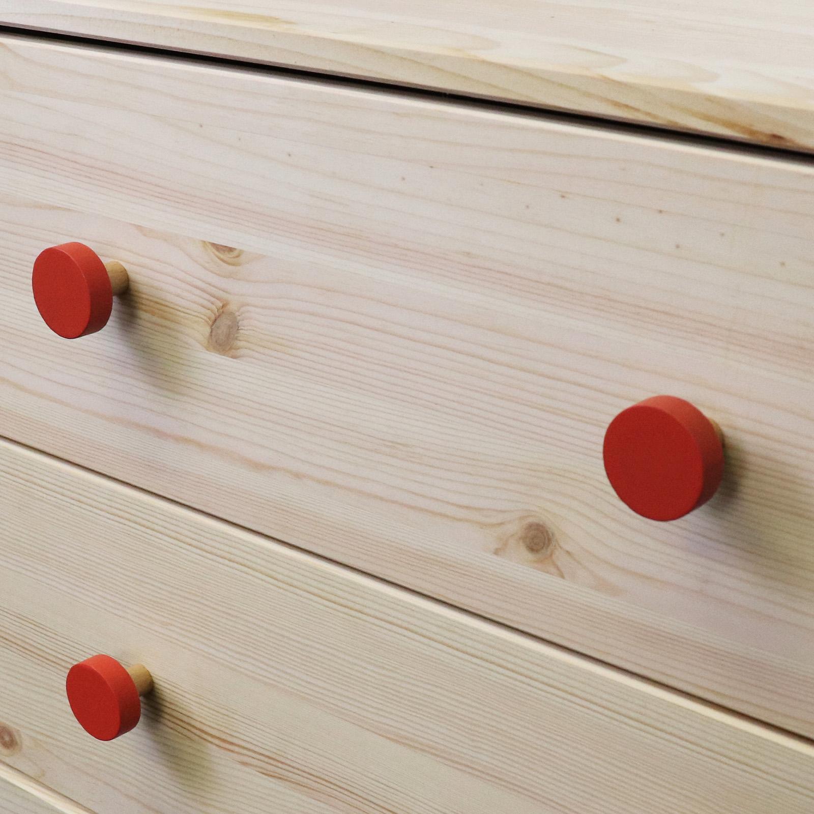 Adoored 38mm Fiesta Red Round Cabinet Knob - 4 Pack - Bunnings Australia