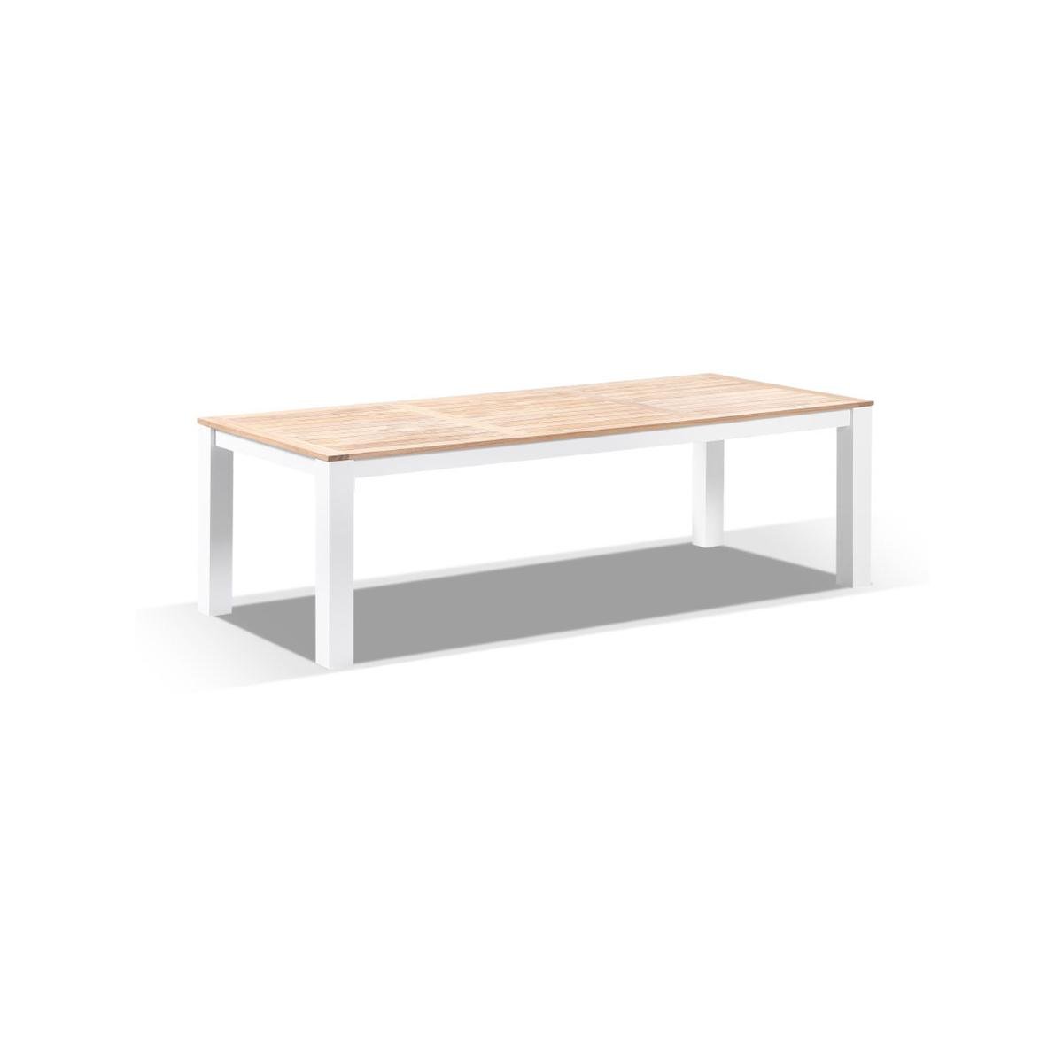Balmoral 2.5M Outdoor Aluminium Teak Top Dining Table - Bunnings Australia