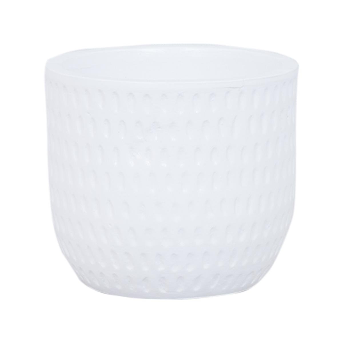 18 x 16cm White Dotty Ceramic Pot - 180mm - Bunnings Australia
