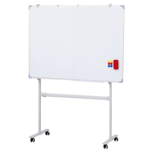 90x120cm Standing Whiteboard with Wheels Magnetic Double-Sided Erase ...