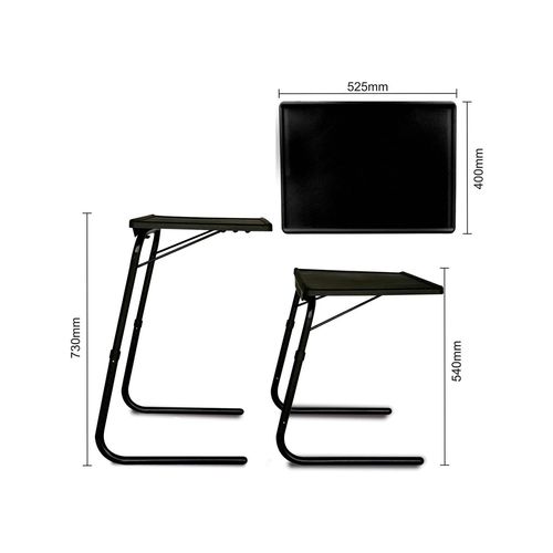 TABLE BUDDY 52.50x40x73cm Adjustable Folding Table - Black - Bunnings ...