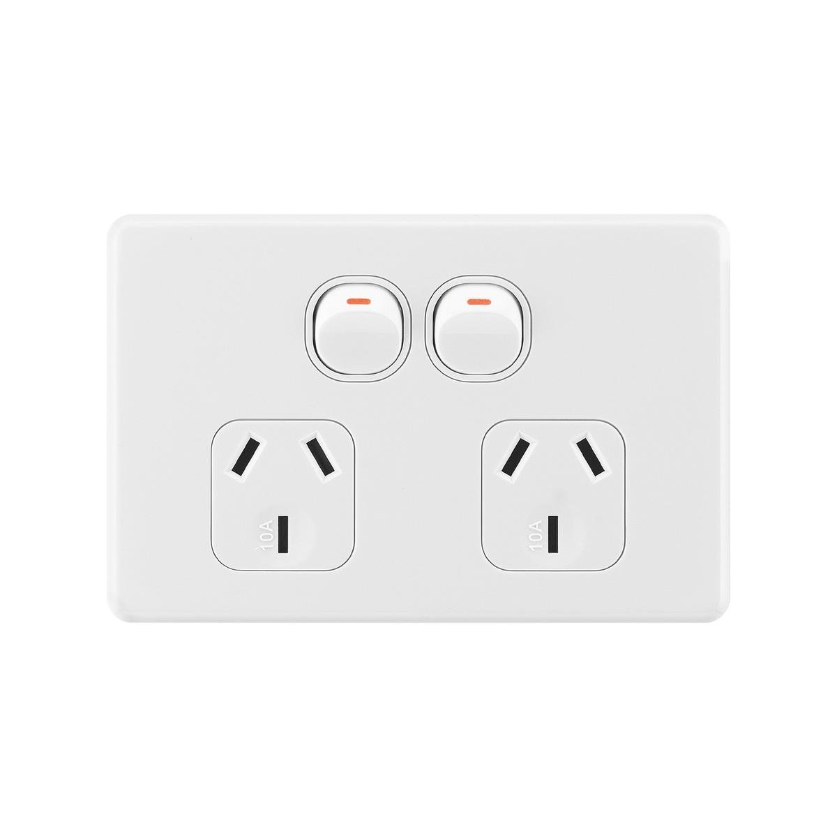 Deta S-Line Gloss White Double Power Point - Gloss White - Bunnings ...