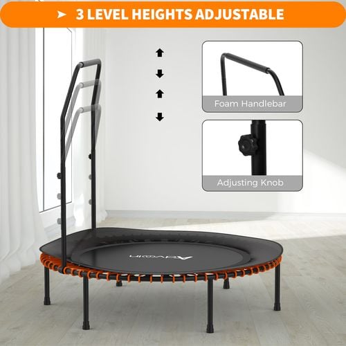 Advwin Mini Fitness Trampoline 48" Rebounder with Adjustable Foam ...