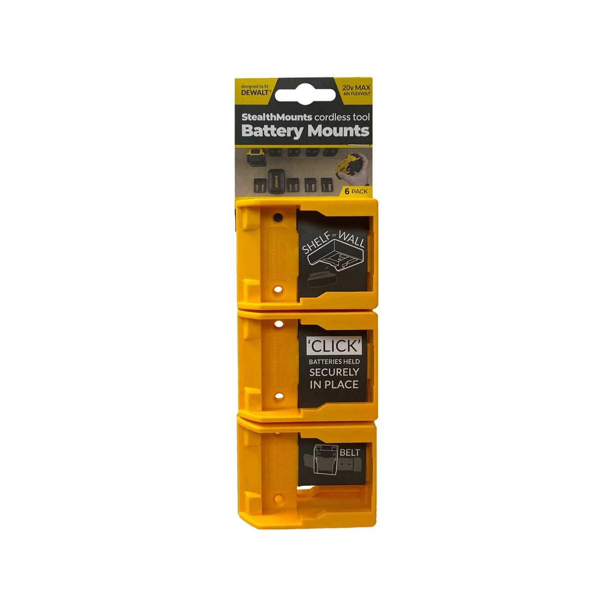 StealthMounts Yellow Cordless Tool Battery Mounts - Bunnings New Zealand