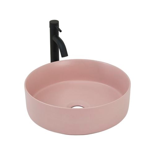 CIBO Pale Pink Round Thin Edge Ceramic Basin - Bunnings Australia