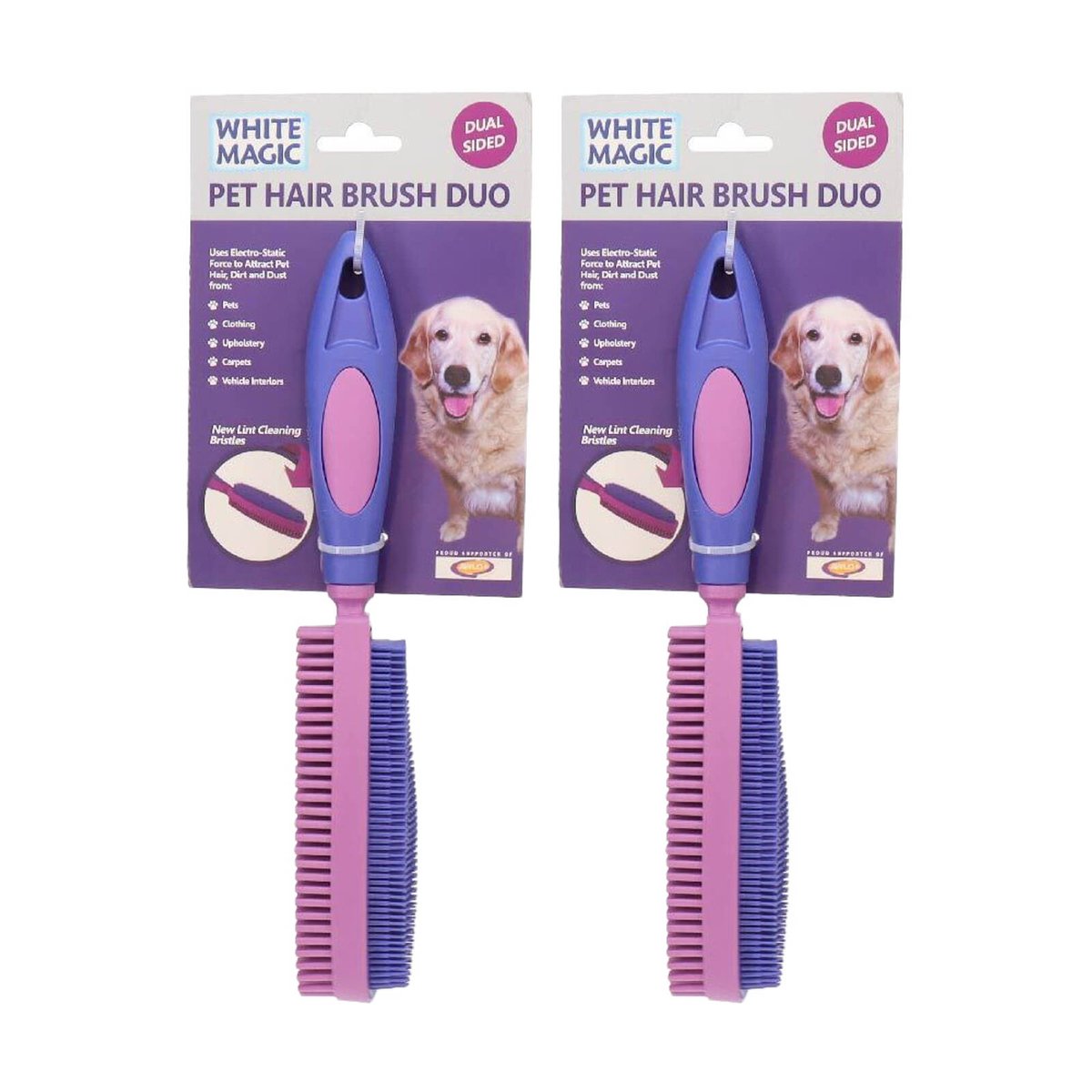2PK White Magic Pet/Dog Hair Brush Duo Grooming Comb 27cm - Bunnings ...