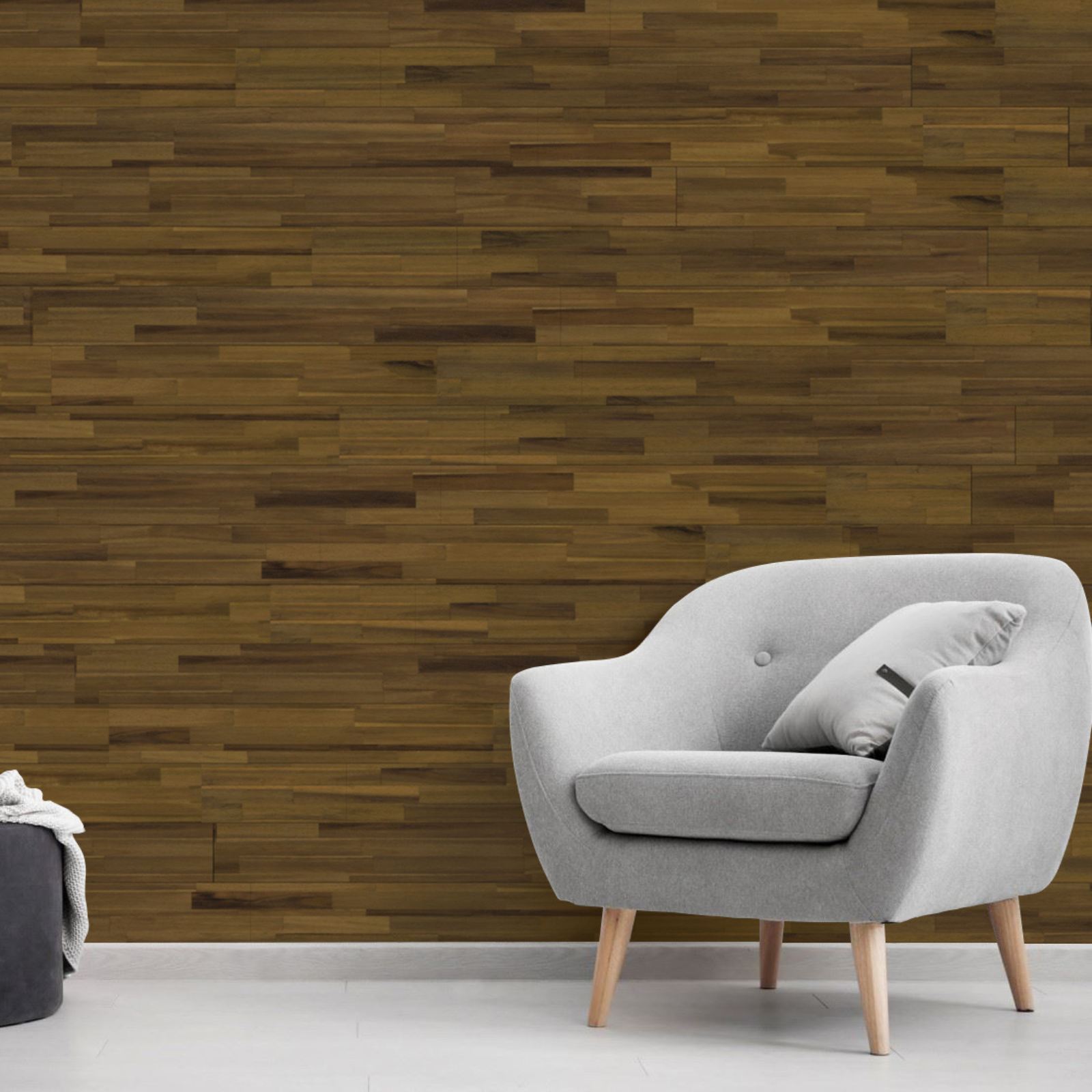 Interbuild 220 x 23 x 1 cm Brown Acacia Decorative Wall Panel 4/pk ...