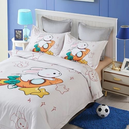 Fabric Fantastic Single Size Rabbit Kids Quilt/Doona/Duvet Cover Set ...