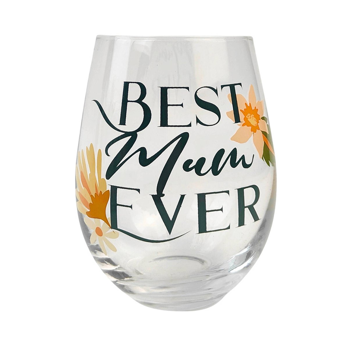 Urban 12cm Wine Glass Cassia Floral Best Mum Ever Drinking Cup ...