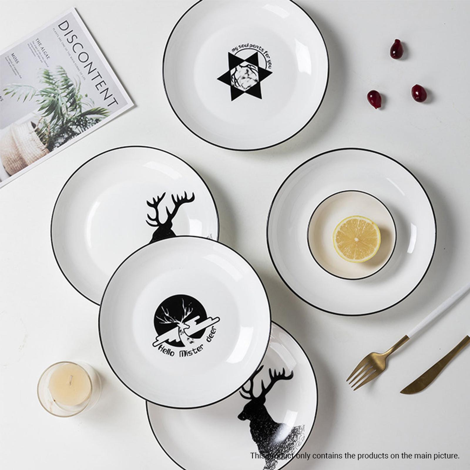 SOGA White Antler Printed Ceramic Dinnerware Set of 20 - Bunnings Australia