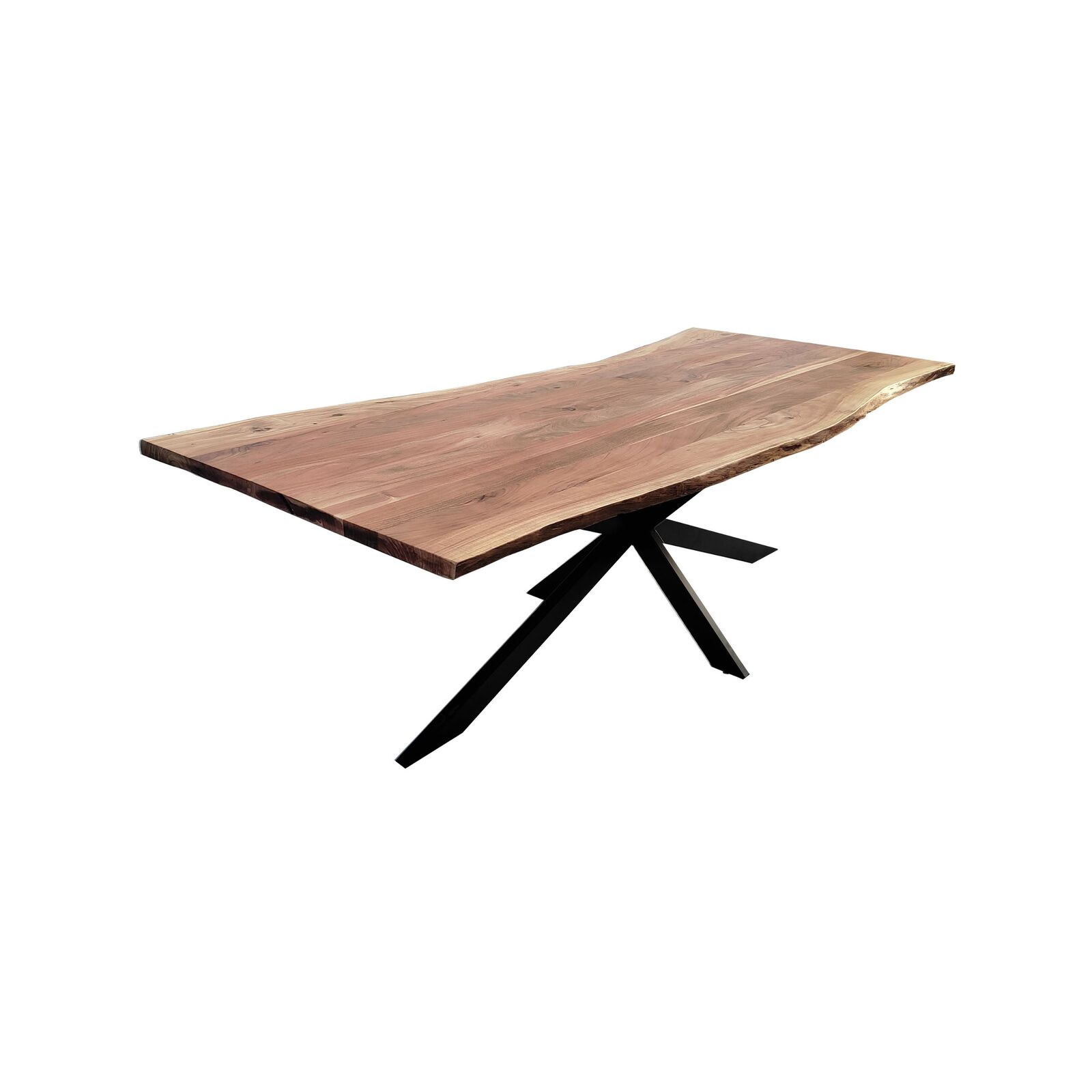 Lantana Dining Table 240cm Live Edge Solid Acacia Timber Wood Metal Leg ...