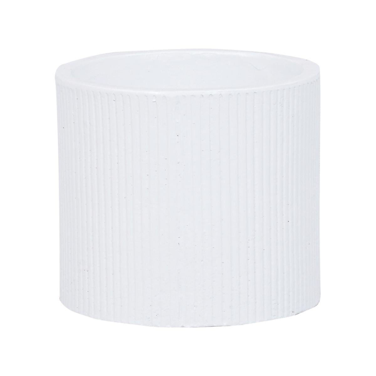 180 x 160mm White Medium Cylinder Linear Ceramic Pot - Bunnings Australia