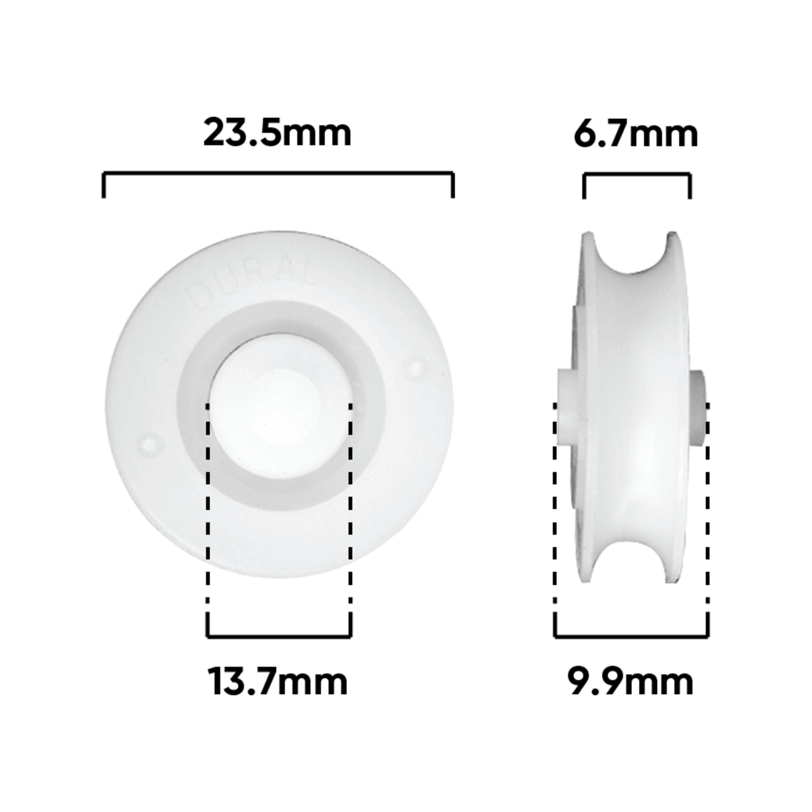 Rolltrak 24mm Acetal Concave Roller - Bunnings Australia