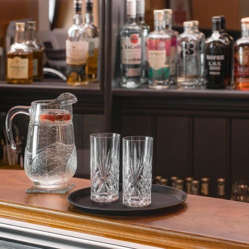 Round Drinks Tray Plastic Non Slip Waiter Serving Drinks Food - 28cm ...