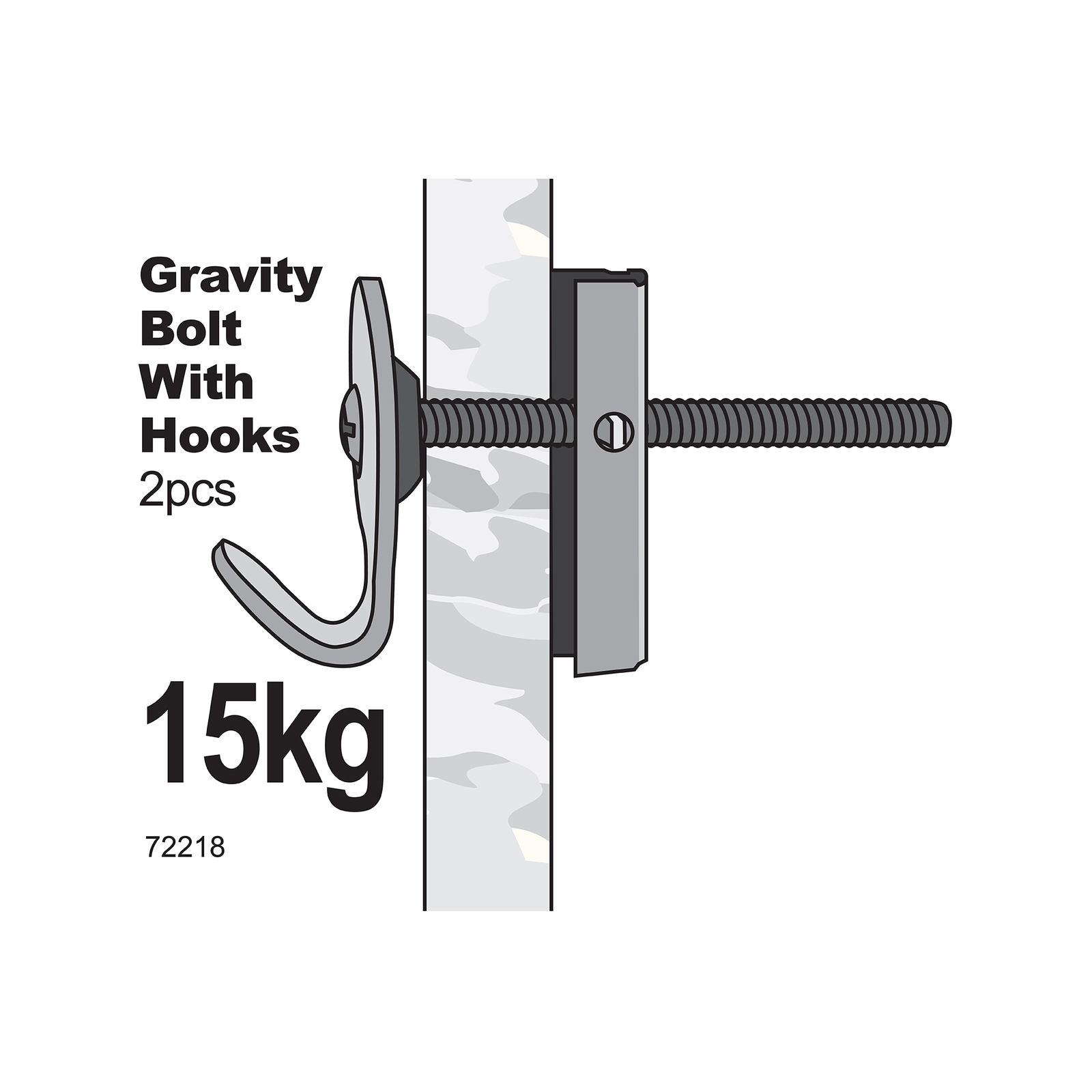 Everhang 15kg Picture Hanging Gravity Toggle Wall Hook - 2 Pack ...