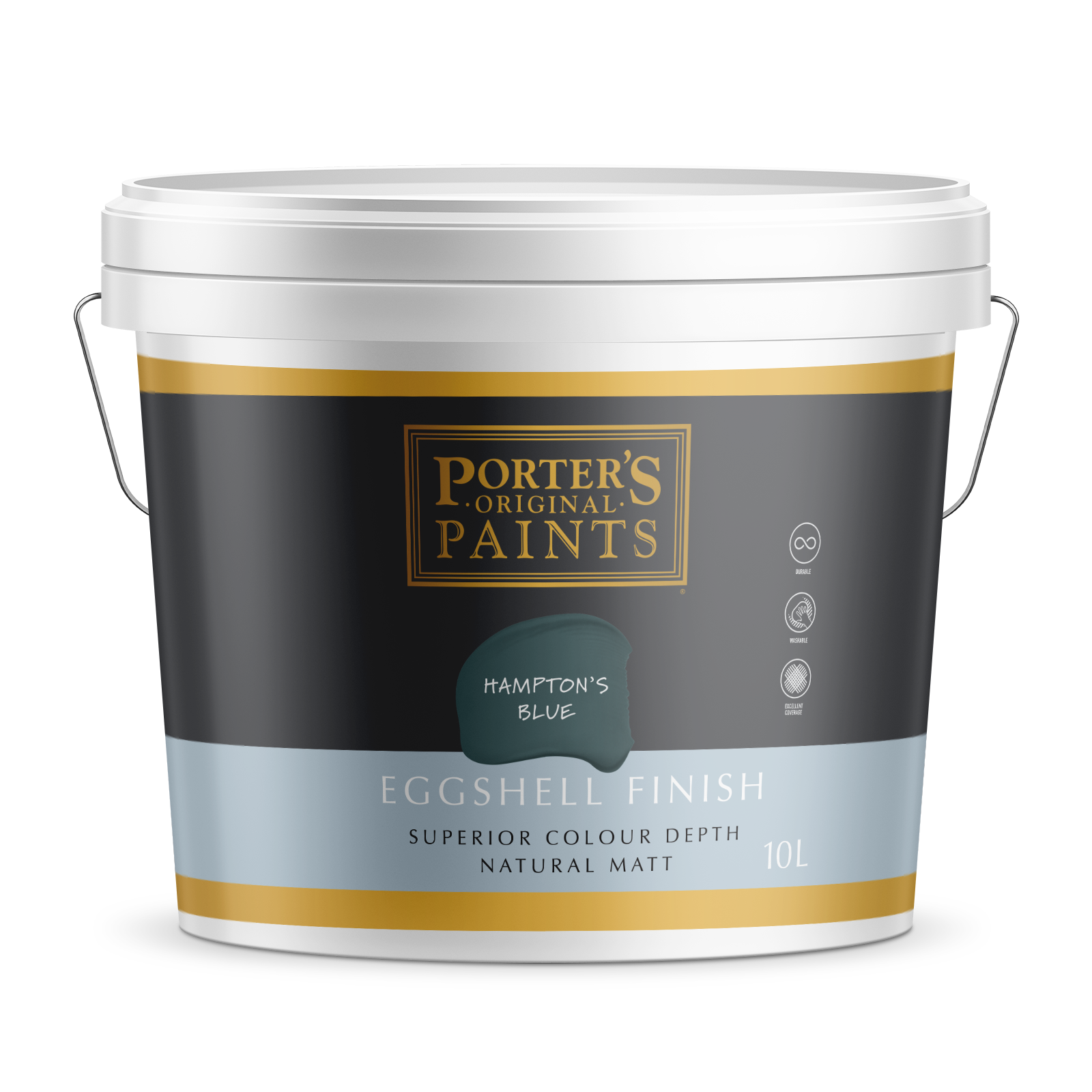 Porter's Paints 10L Hamptons Blue Eggshell Finish - Bunnings Australia