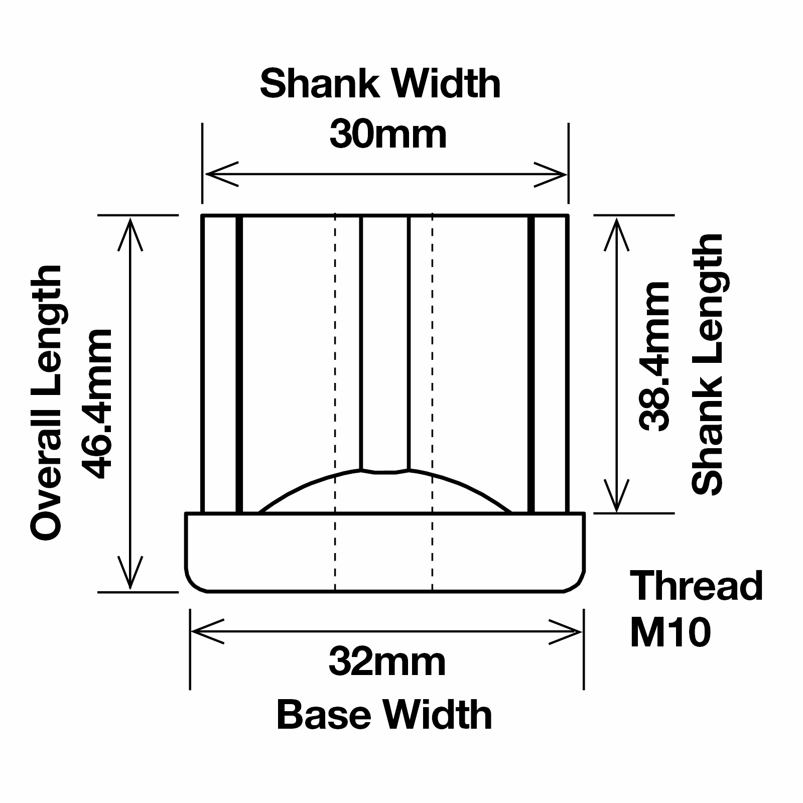 Richmond 32mm x M10 Square Threaded Tube Insert - 2 Pack - Bunnings New ...