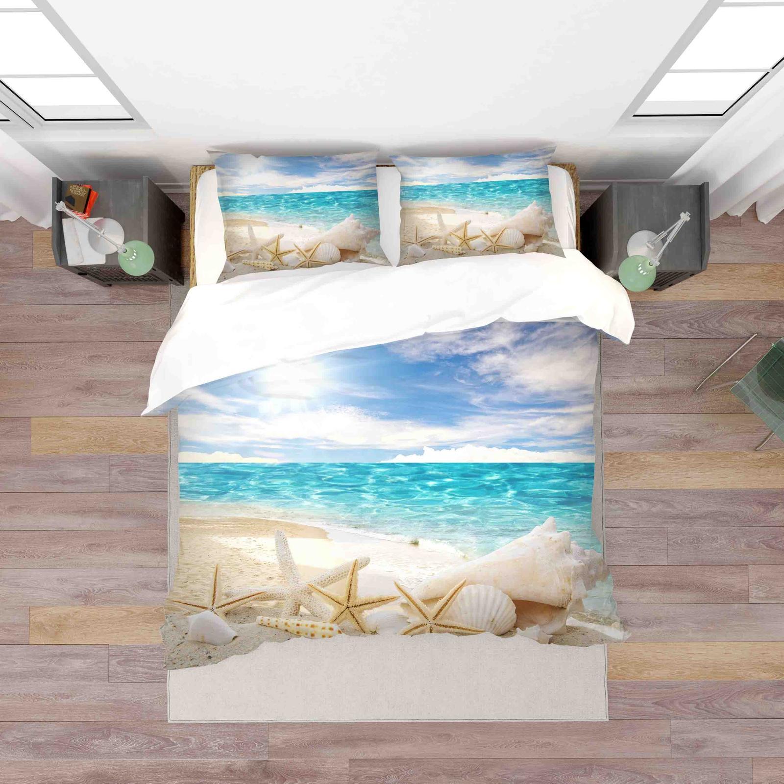 3D Tropical Beach Starfish Blue Sea Quilt Cover Set Bedding Set Duvet ...