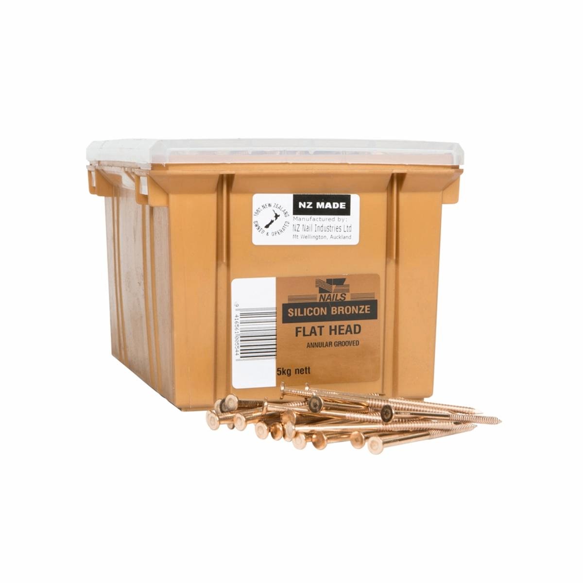 NZ Nails 50 x 2.8mm Silicone Bronze Flat Head Nail - 5kg Box - Bunnings ...