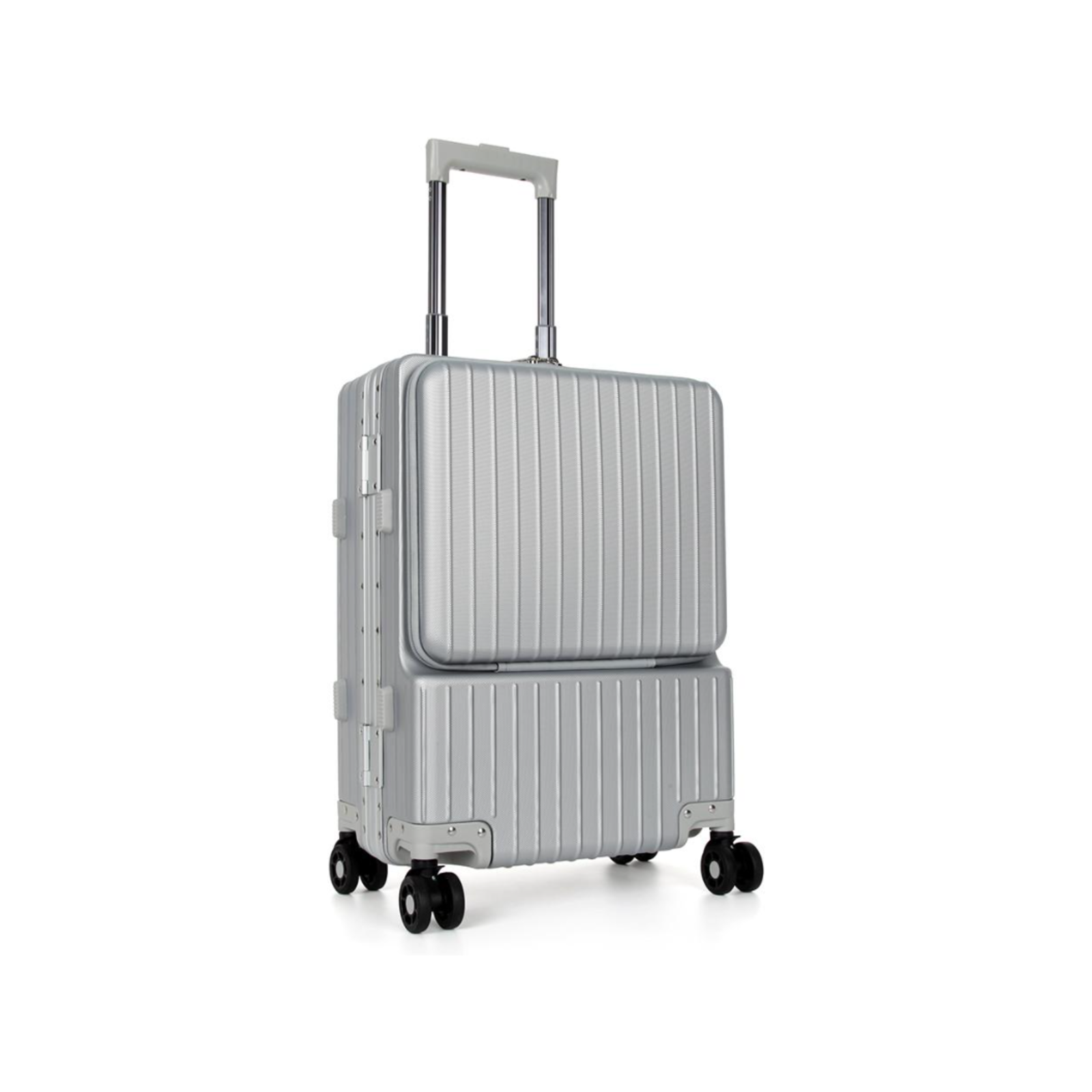 Swiss Aluminum Luggage Suitcase 360 degree rolling HardCase 24"-Silver ...