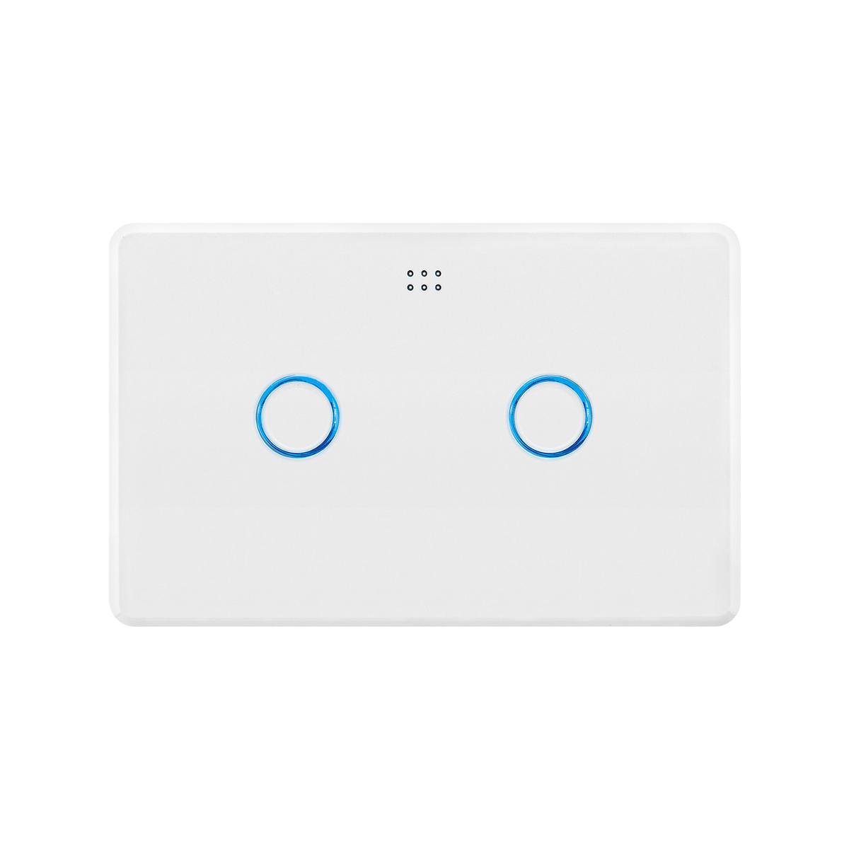 DETA White Gloss Grid Connect Smart Double Gang Touch Light Switch ...