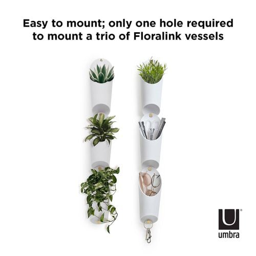 Umbra Floralink Wall Vessel White 10x10x69cm - Bunnings Australia