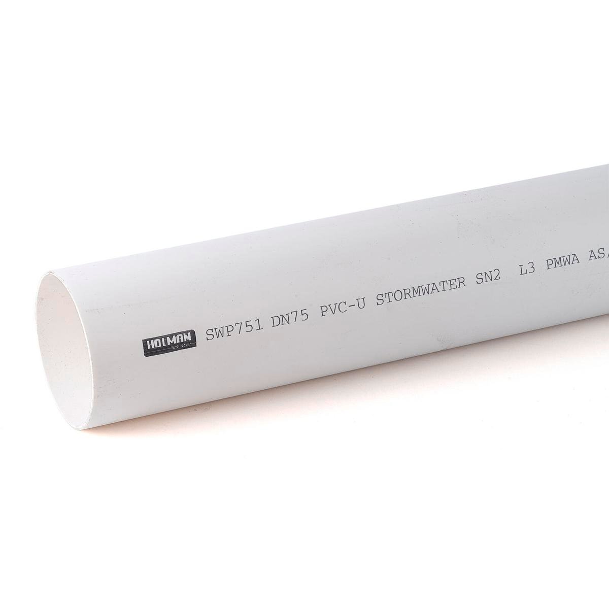 Holman 75mm x 1m PVC Stormwater Pipe - Bunnings Australia